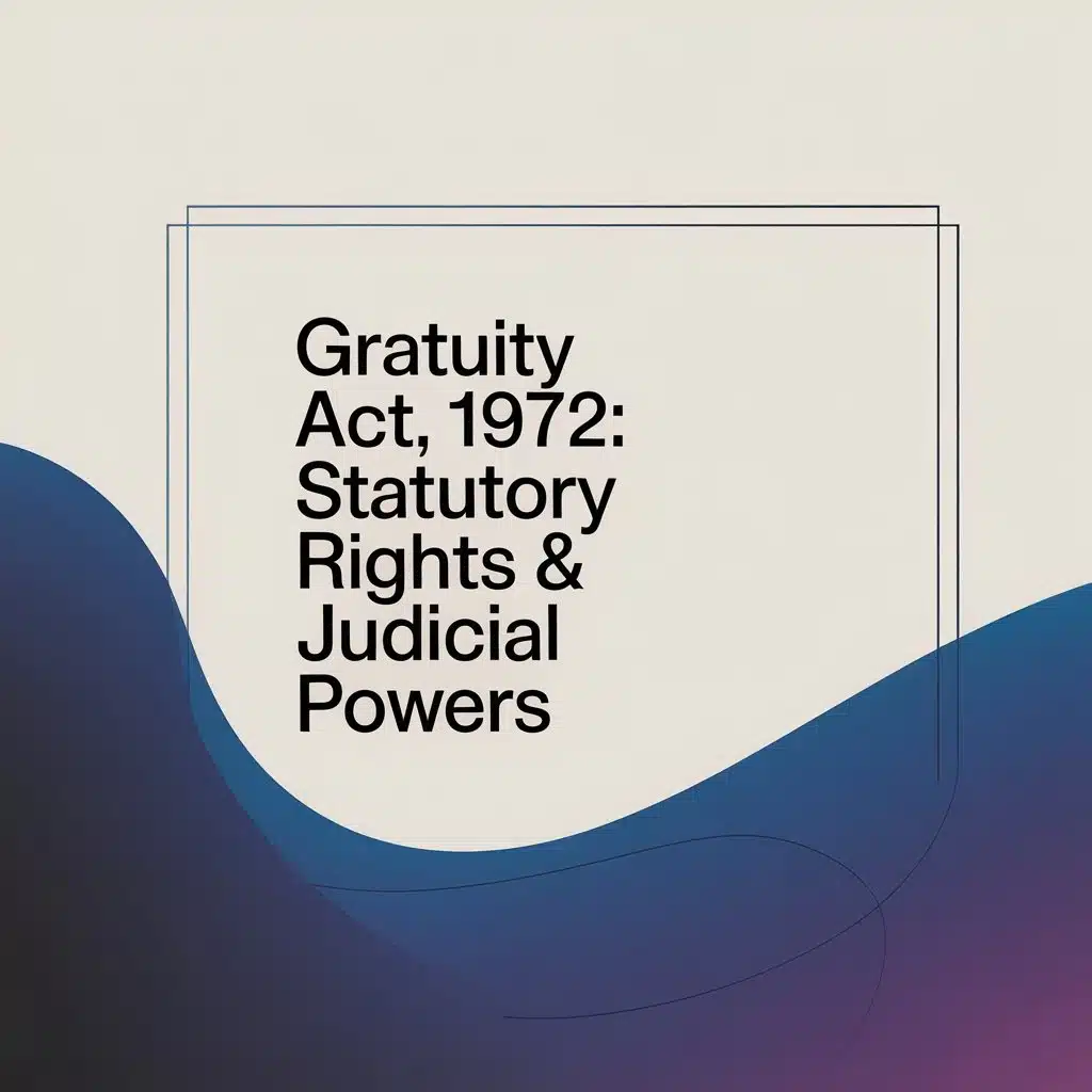 Gratuity Act, 1972: Statutory Rights & Judicial Powers - Agrud Partners