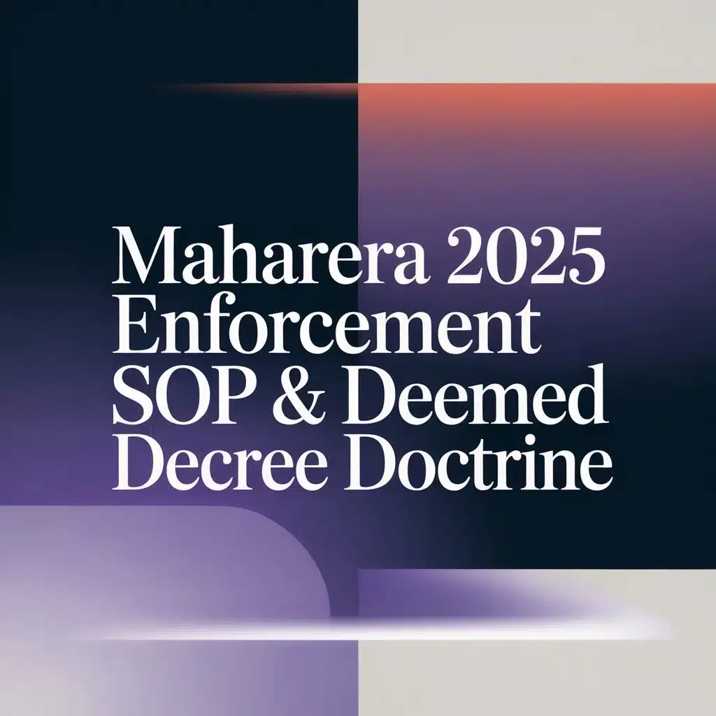 MAHARERA 2025 Enforcement SOP & Deemed Decree Doctrine - Agrud Partners