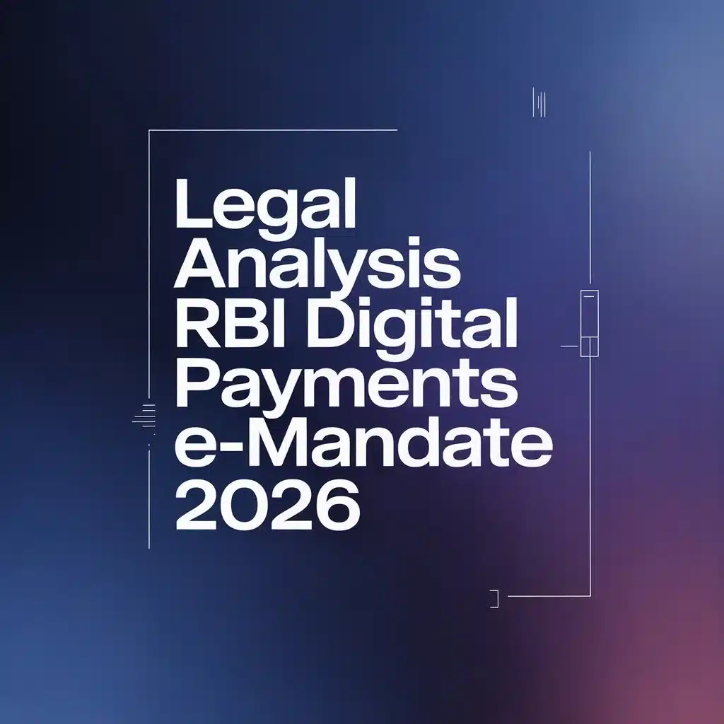Legal Analysis RBI Digital Payments E-Mandate 2026 - Agrud Partners